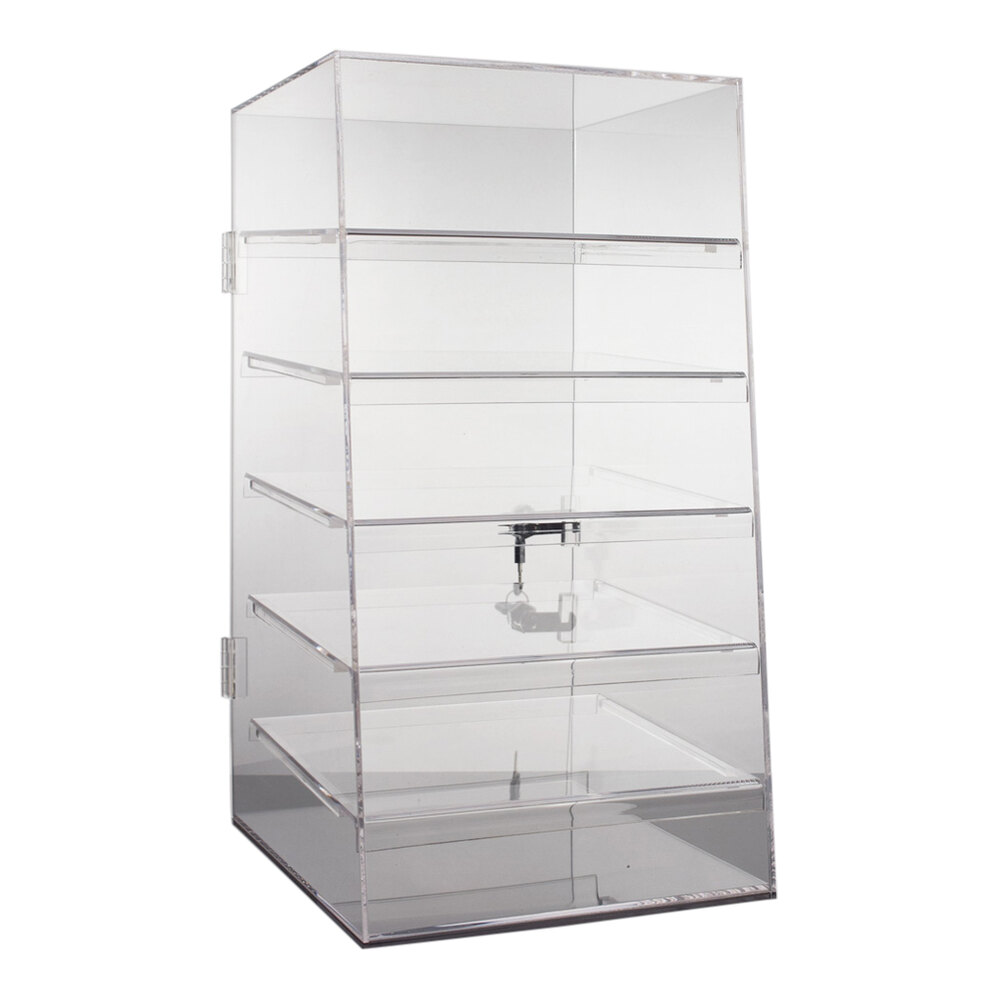 11" x 12 1/2" x 20 1/2" Clear Acrylic 5-Tray Locking Countertop Display ...