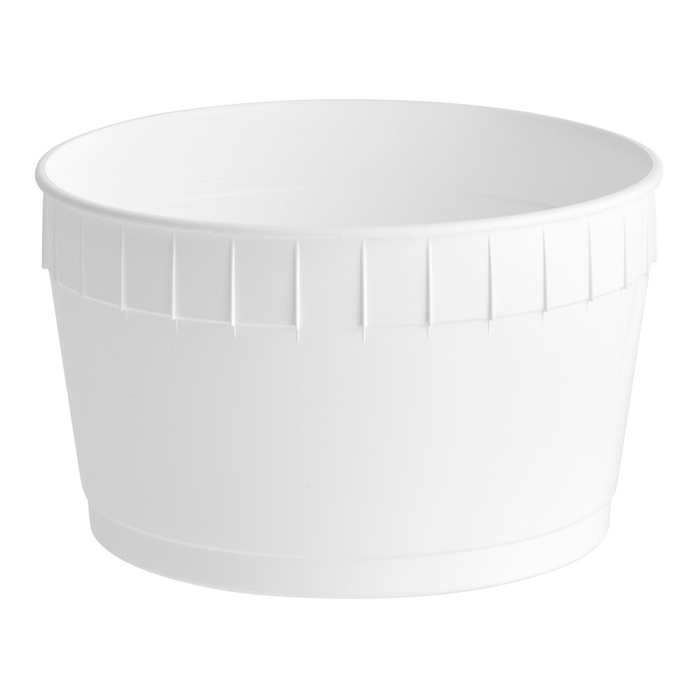 Ropak 1.5 Gallon White HDPE Ice Cream Tub - 60/Case