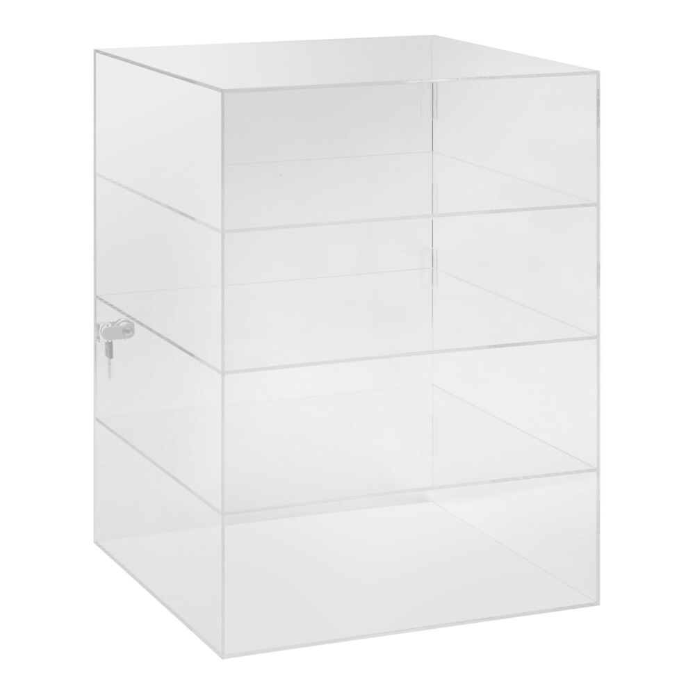 15" x 15" x 21" Clear Acrylic 4-Shelf Locking Countertop Display Case