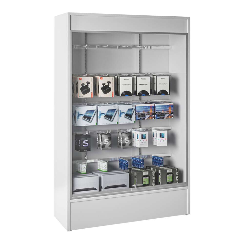 CHERRY MERCHANDISING SECURITY DISPLAY SHOWCASE WITH HANGRAILS ...