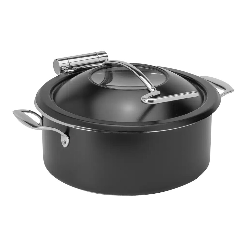 Rosseto Home Style 4.75 Qt. Half Size Black Stainless Steel Round ...