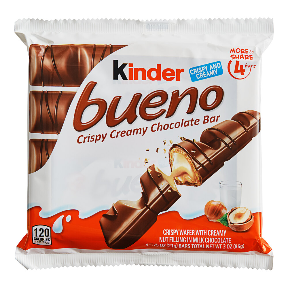 Kinder Bueno 4-Piece King Size Hazelnut Milk Chocolate Bar - 8/Box