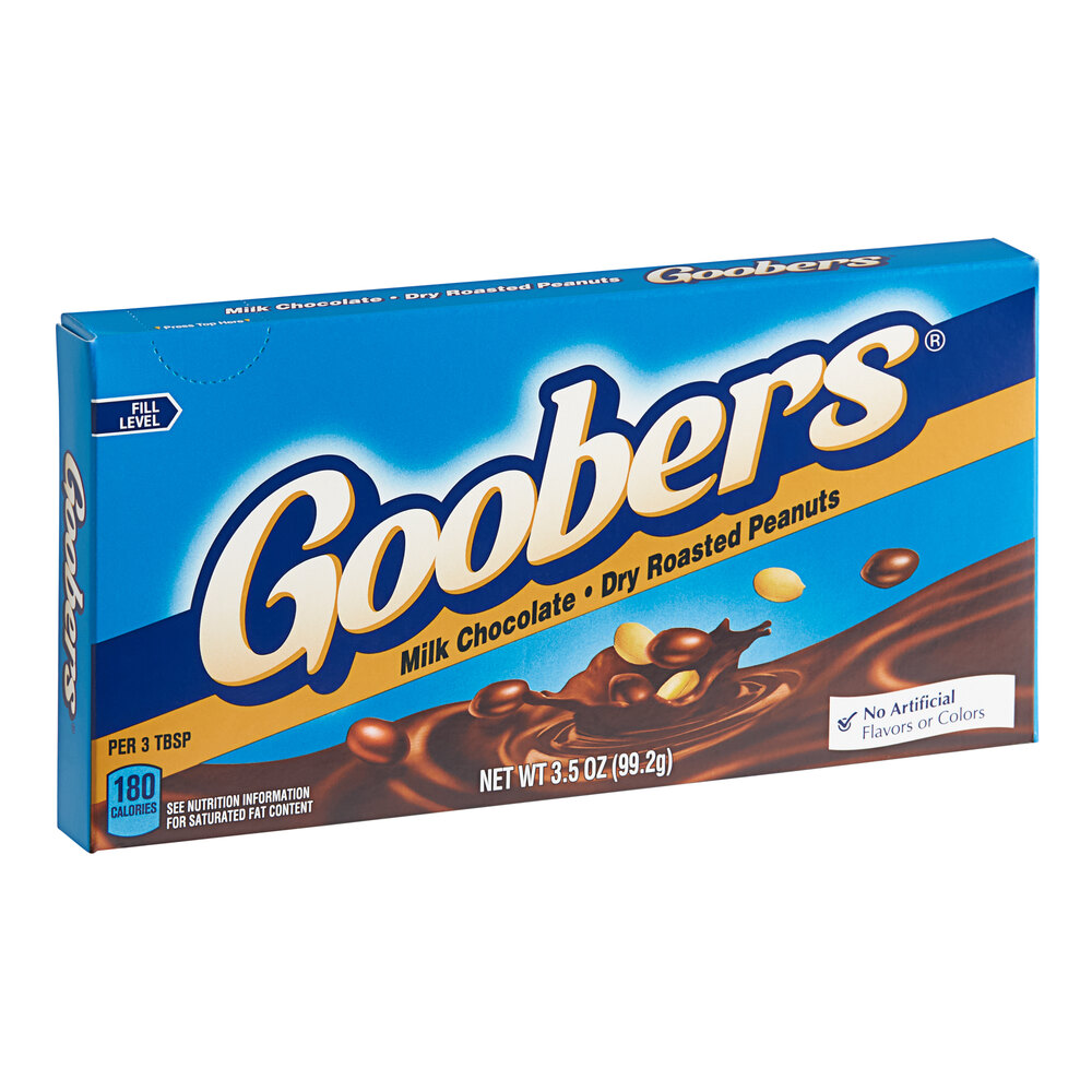 Goobers Milk Chocolate-Covered Peanuts Candy Box 3.5 oz. - 15/Case