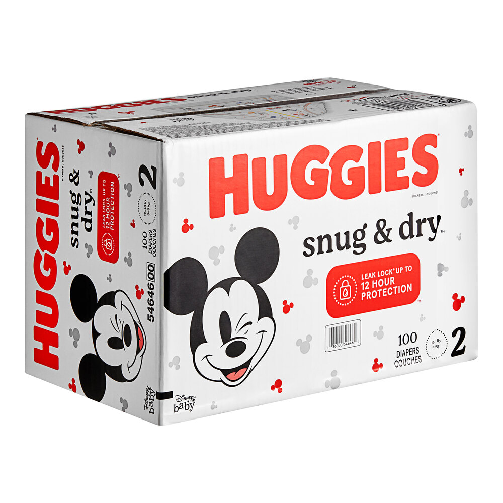 Huggies® Snug & Dry Size 2 Baby Diapers - 100/Case