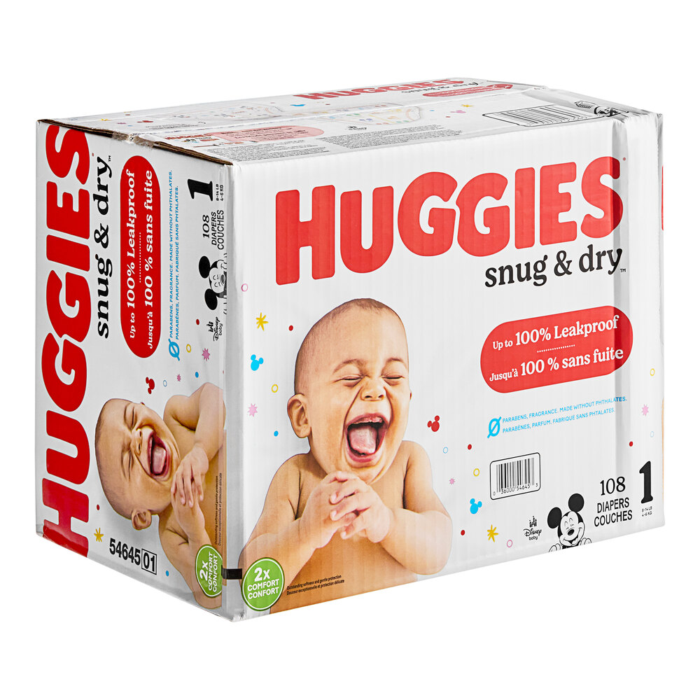 Huggies® Snug & Dry Size 1 Baby Diapers - 108/Case