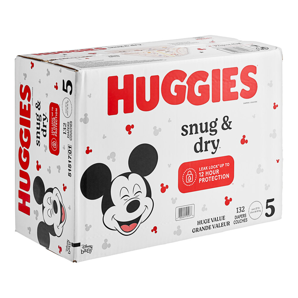 Huggies® Snug & Dry Size 5 Baby Diapers - 132/Case