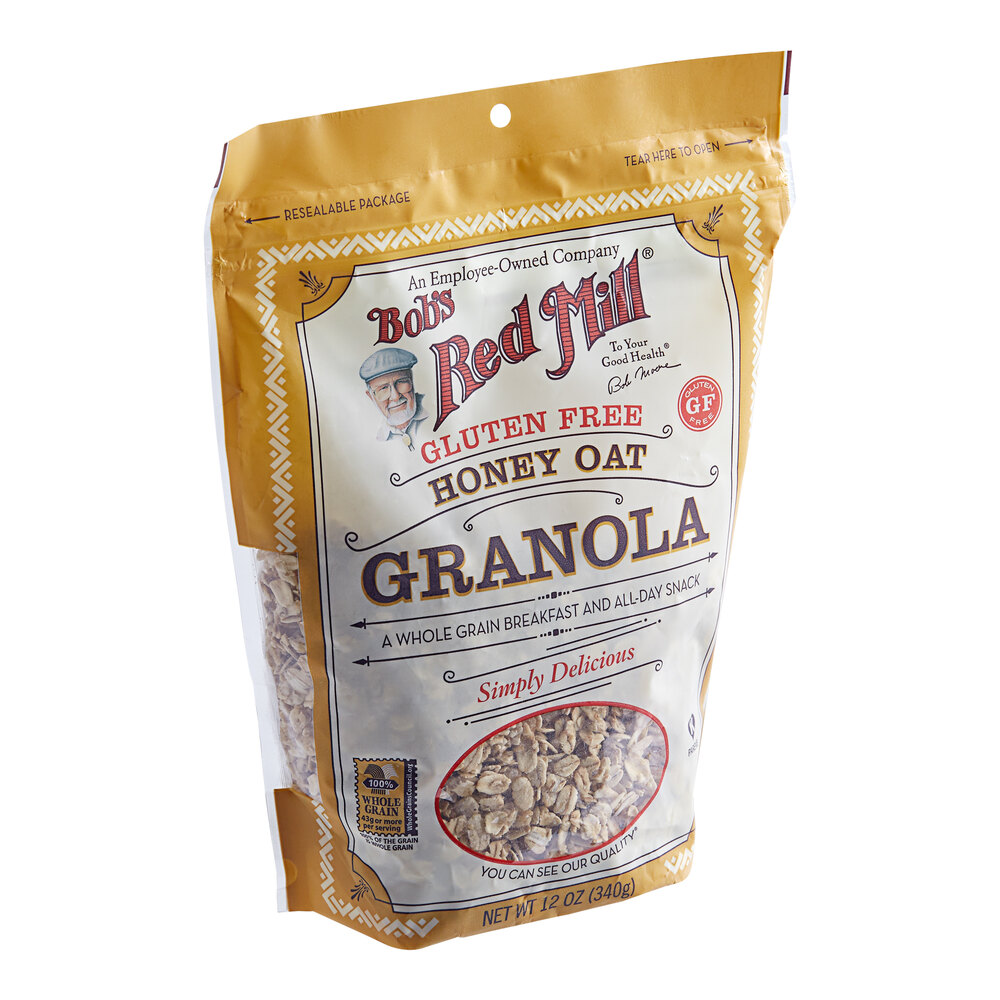 Bob's Red Mill Gluten-Free Honey Oat Granola 12 oz. - 4/Case