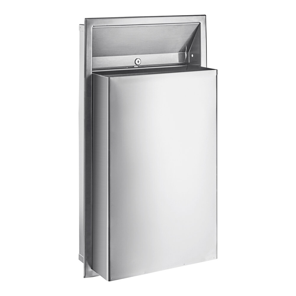 Lavex Stainless Steel Recessed 12-Gallon Trash Can