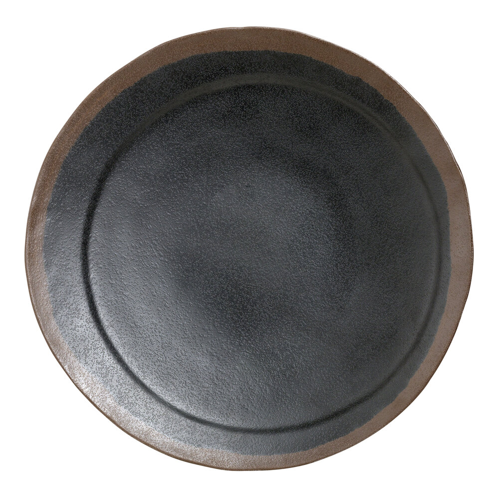 Delfin Greystone from Steelite International 11" Black Melamine Round ...