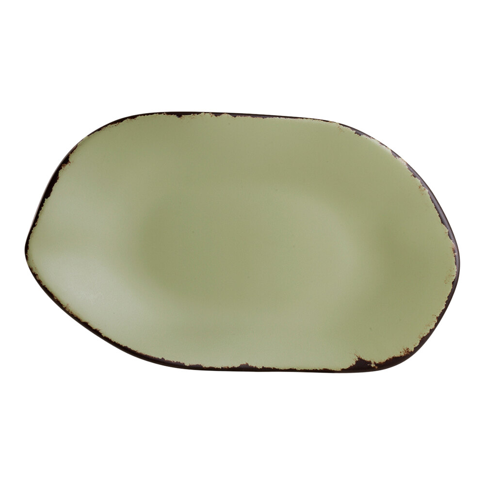 Delfin Marisol Rustic from Steelite International 12" x 7 1/8" Sage ...