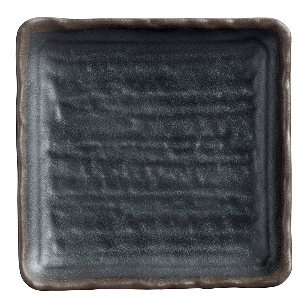Delfin Greystone from Steelite International 7" Square Black Melamine ...
