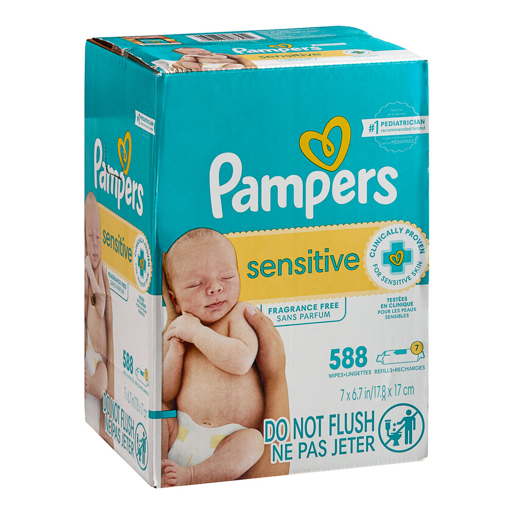 Pampers Sensitive 84-Count Unscented Baby Wipes - 7/Case