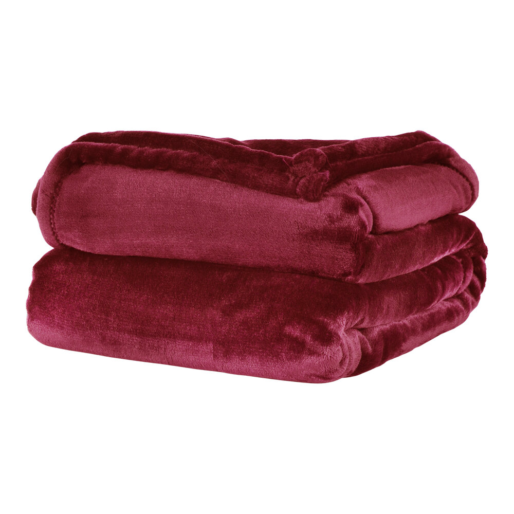 Berkshire Hospitality VelvetLoft 70" x 50" Garnet 100% Polyester Throw ...