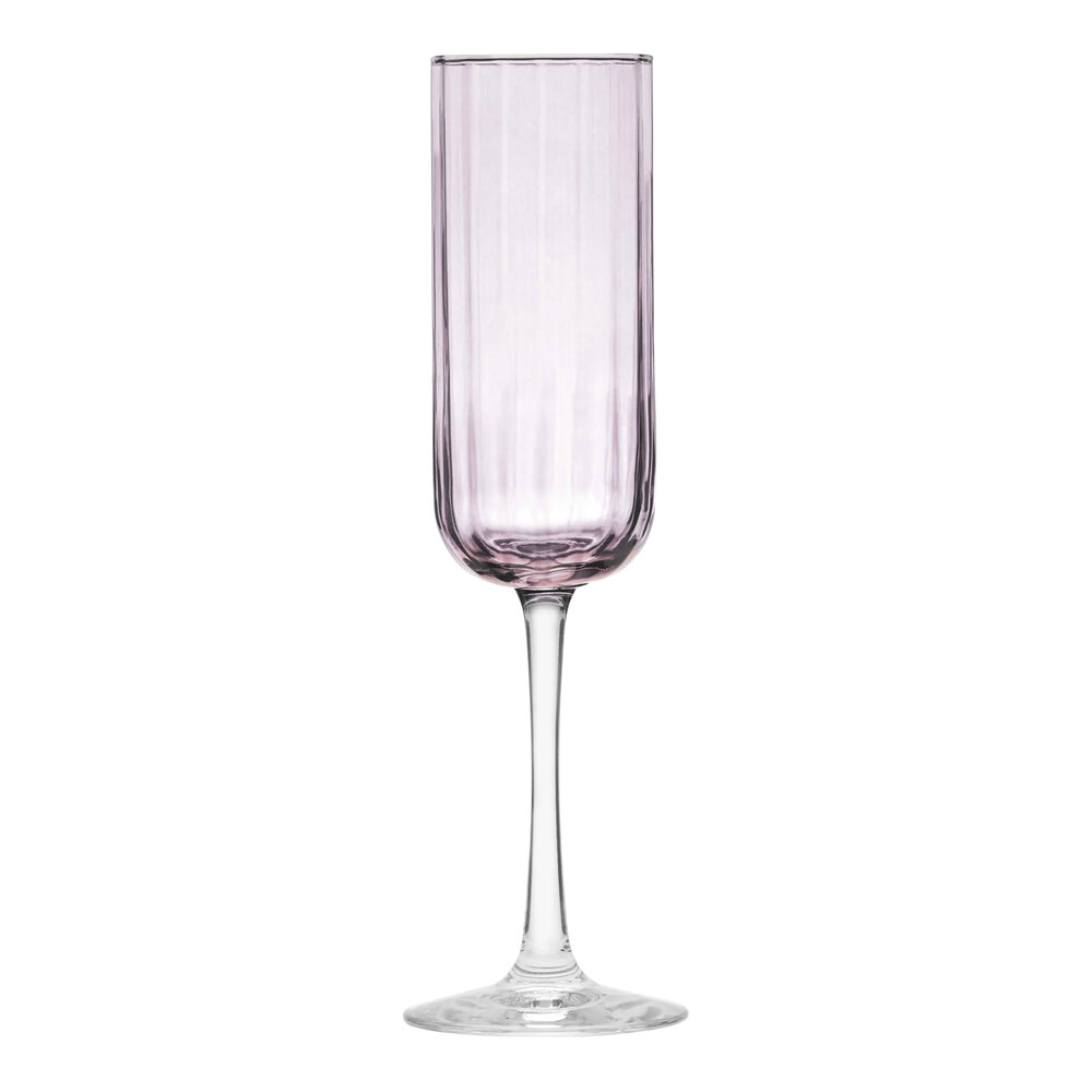 Libbey Linear 7.5 oz. Pink Flute Glass - 12/Case