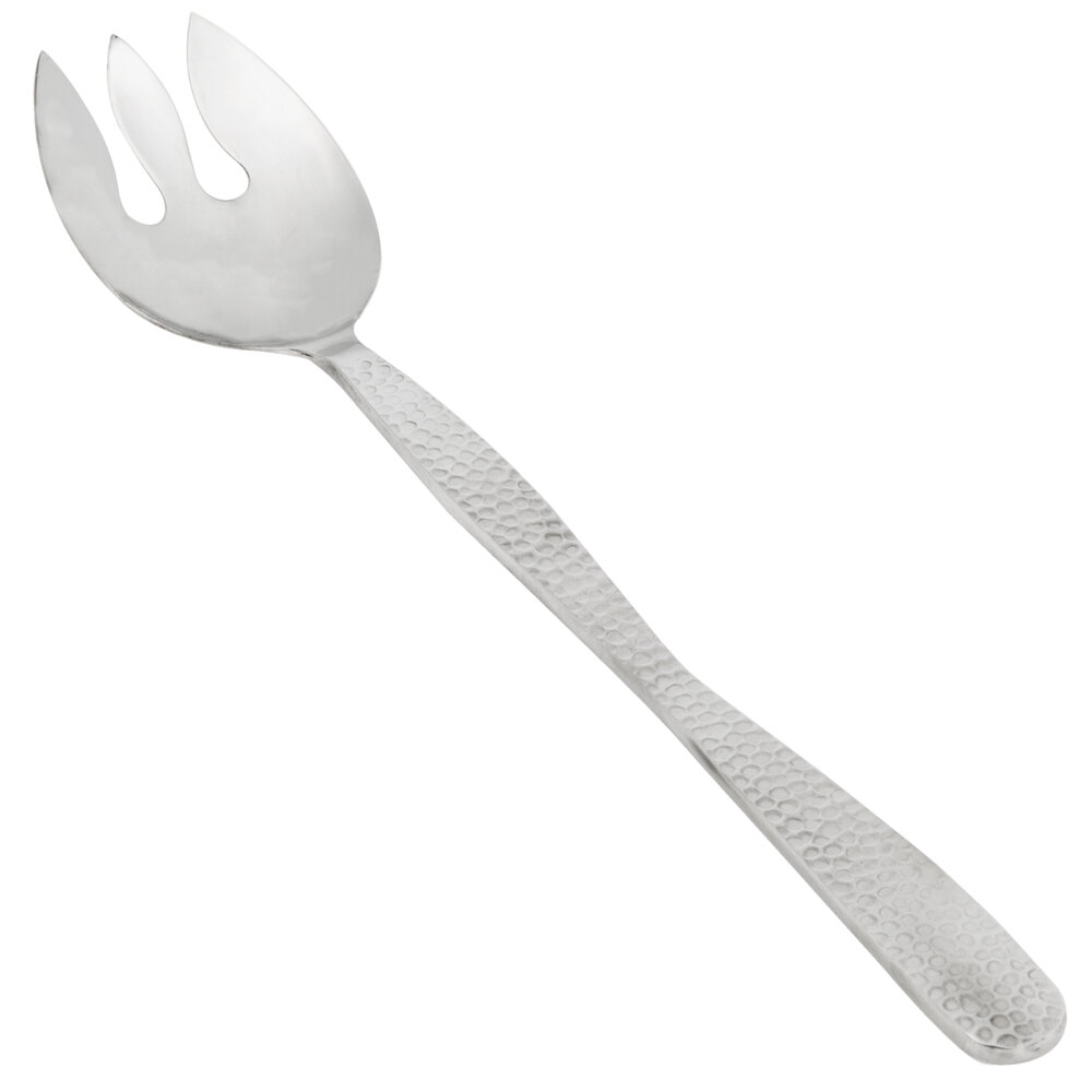 American Metalcraft HM12NOT 12" Hammered Stainless Steel Notched Spoon