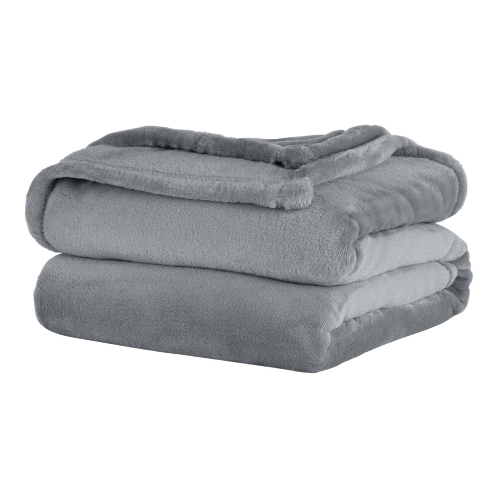 Berkshire Hospitality VelvetLoft 70" x 50" Charcoal 100% Polyester ...