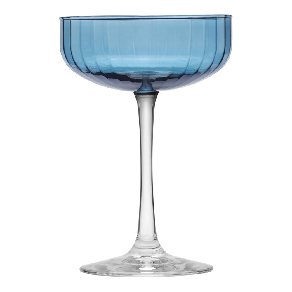 Libbey Linear 8.5 oz. Blue Coupe Glass - 12/Case