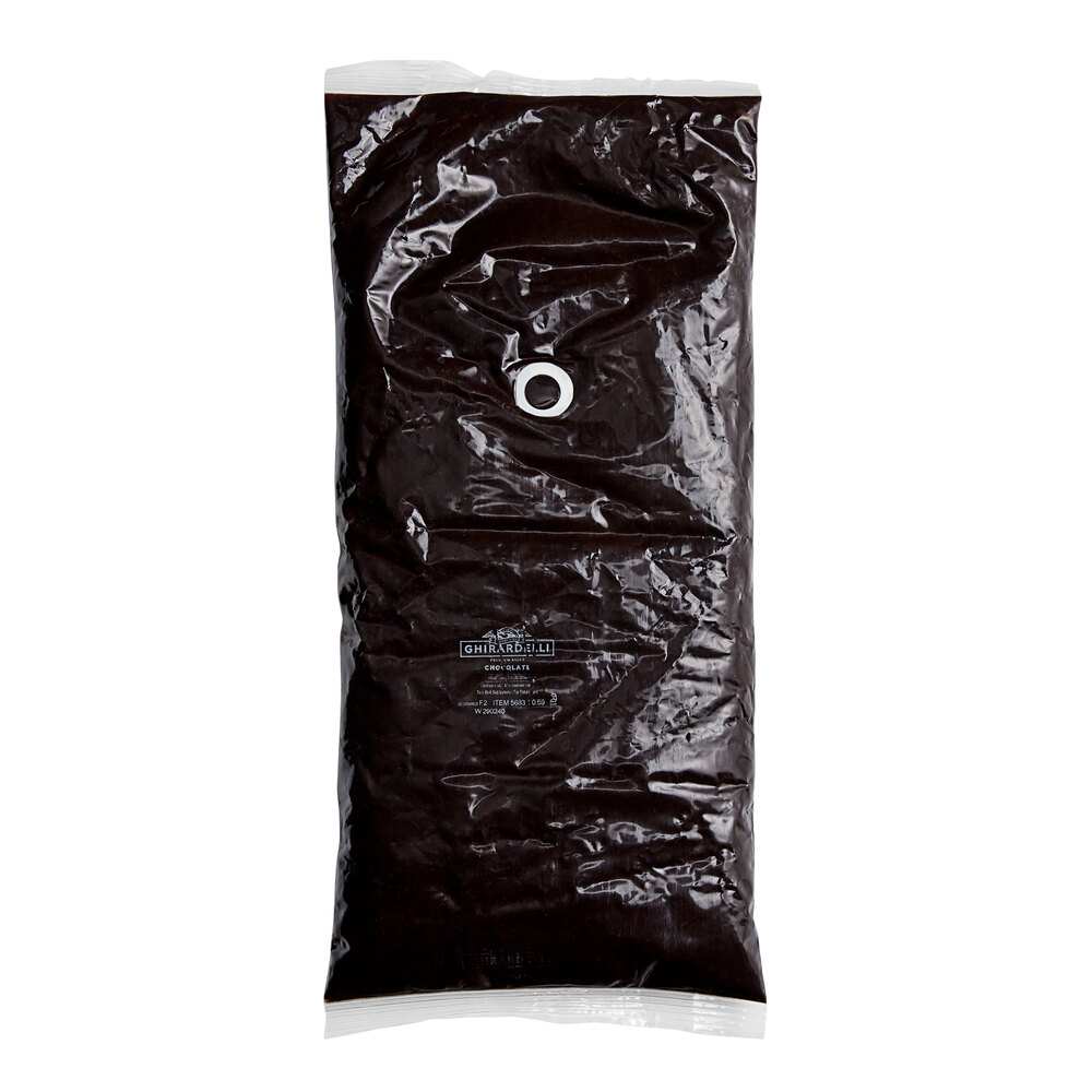 Ghirardelli Black Label Chocolate Flavoring Sauce Pouch 64 fl. oz. - 6/Case