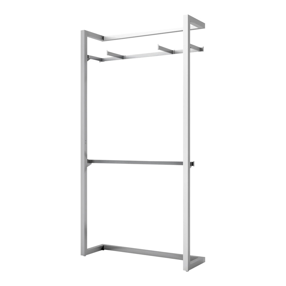 Econoco Alta 50" x 16" x 96" Satin Chrome Wall-Mount Retail Display Kit ...