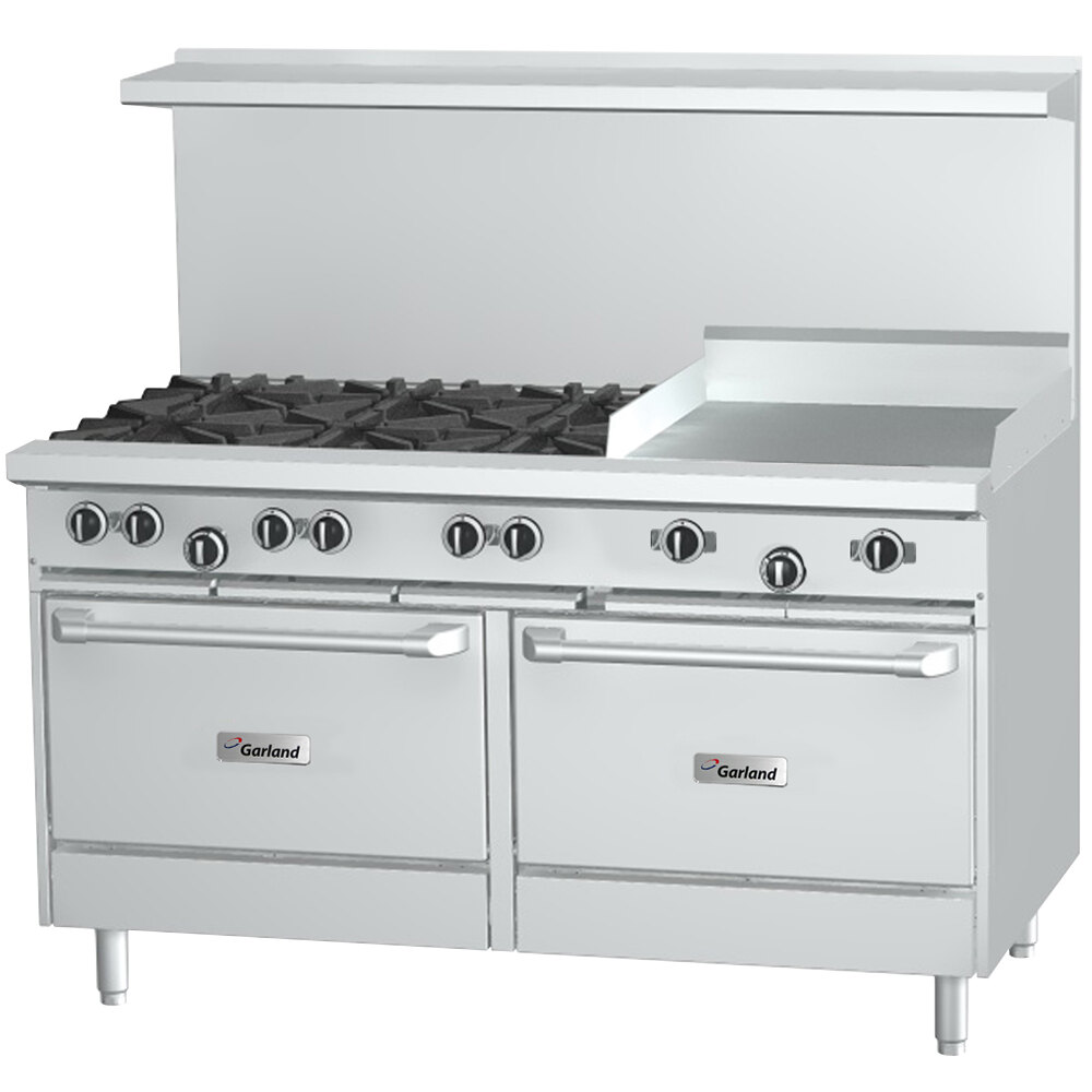 Garland G60-6G24CC Natural Gas 6 Burner 60" Range with 24" Griddle and ...