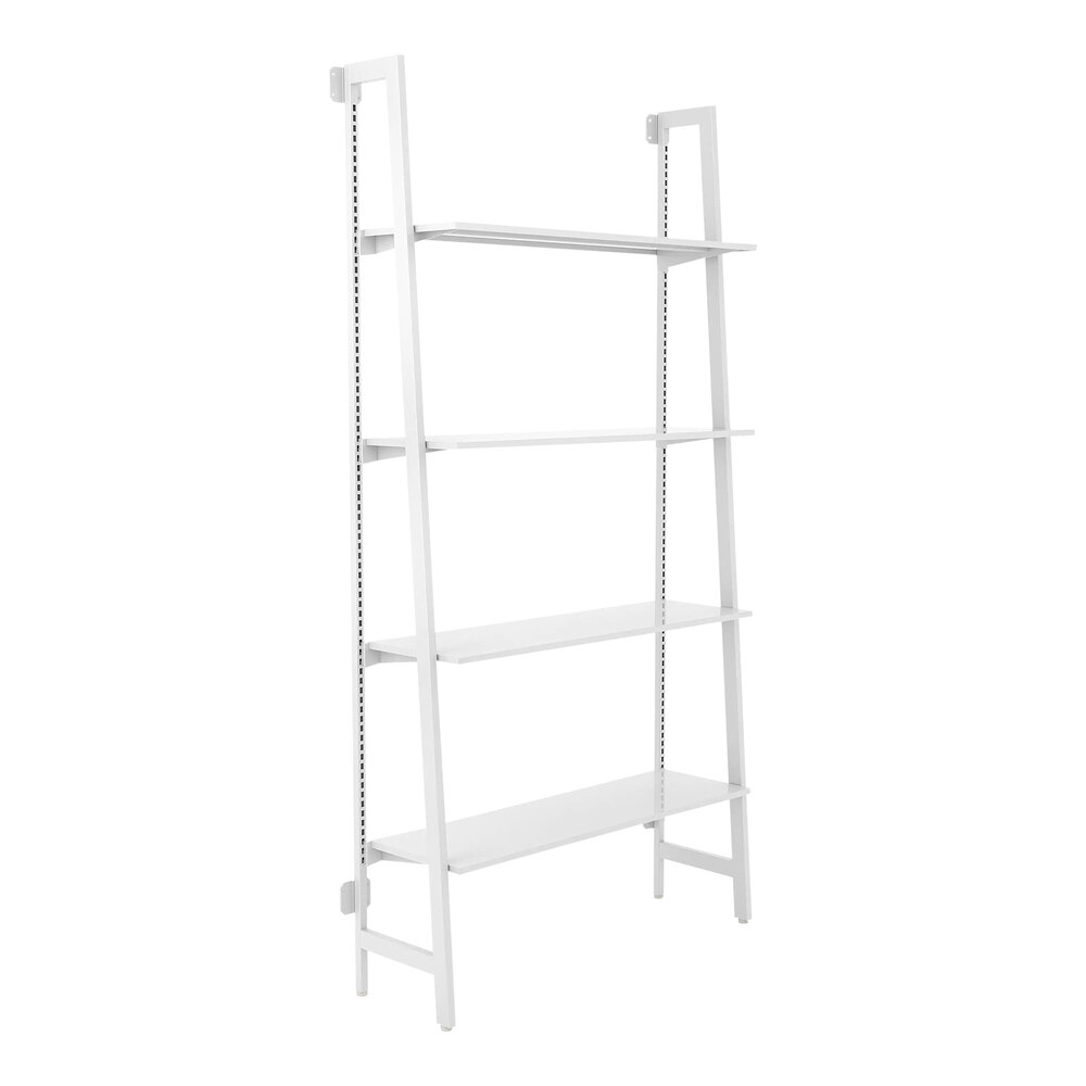 Econoco Aspect 15" x 48" Gloss White Wall-Mount A-Frame Outrigger Kit with 4 Adjustable Metal ...