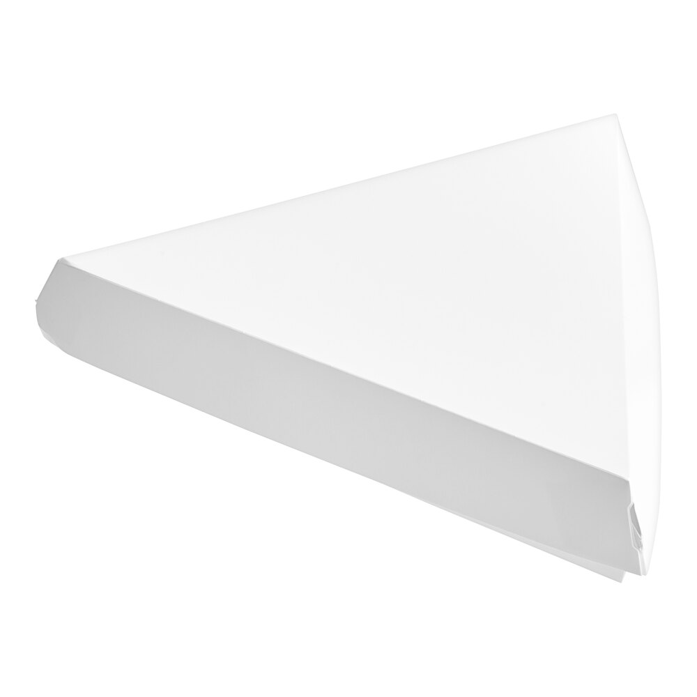 Choice White Plain Clay-Coated Clamshell Pizza Slice Box - 400/Case