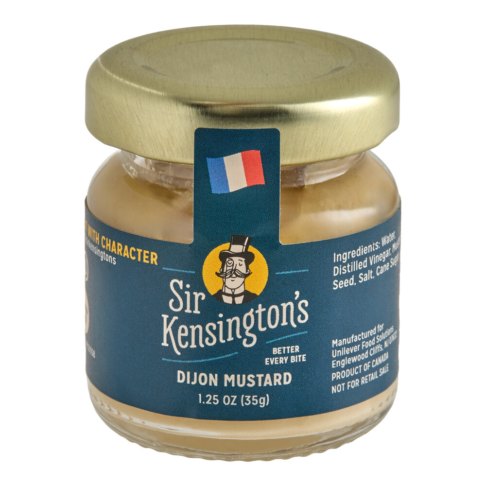 Sir Kensington's Dijon Mustard Single-Serve Jar 1.25 oz. - 48/Case