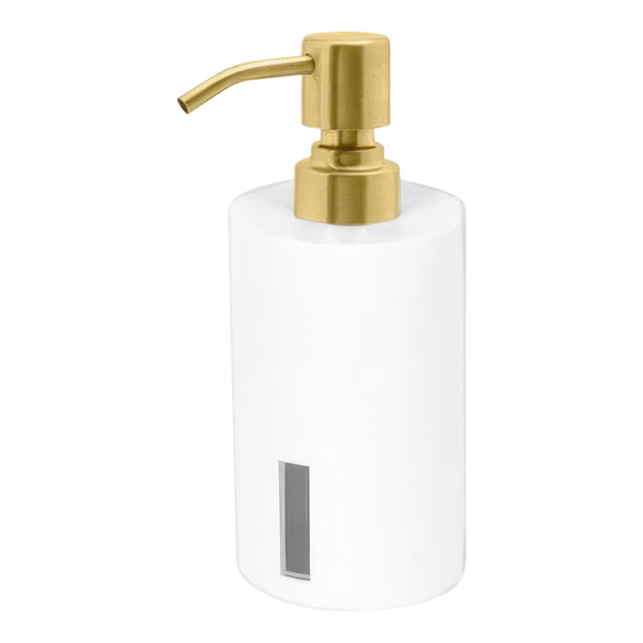 room360 Miami RSP038WHR12 10 oz. Shell Soap Dispenser with Matte Brass ...
