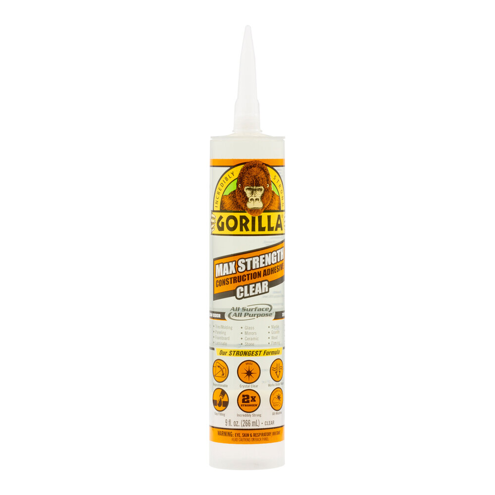 Gorilla 9 oz. Clear Max Strength Construction Adhesive