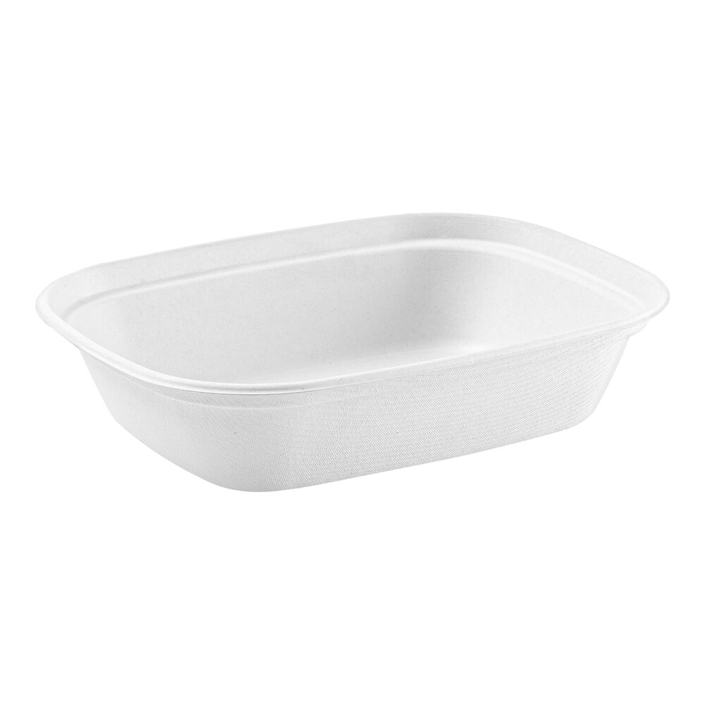 Stalk Market 32 oz. Rectangular Compostable White Fiber Container - 200 ...