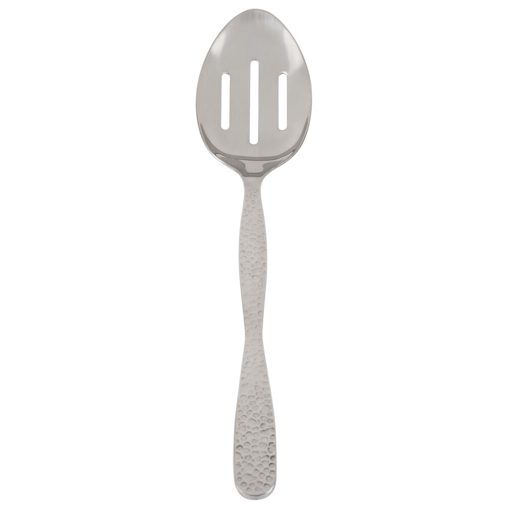 American Metalcraft HM12SL 12" Hammered Stainless Steel Slotted Spoon
