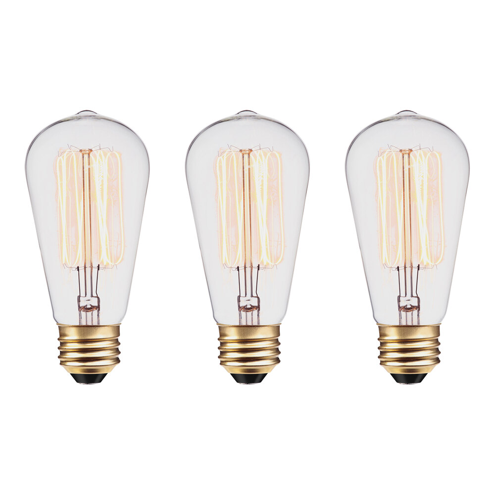 Globe 60W Dimmable Clear Incandescent Tungsten Filament Edison Lamp ...