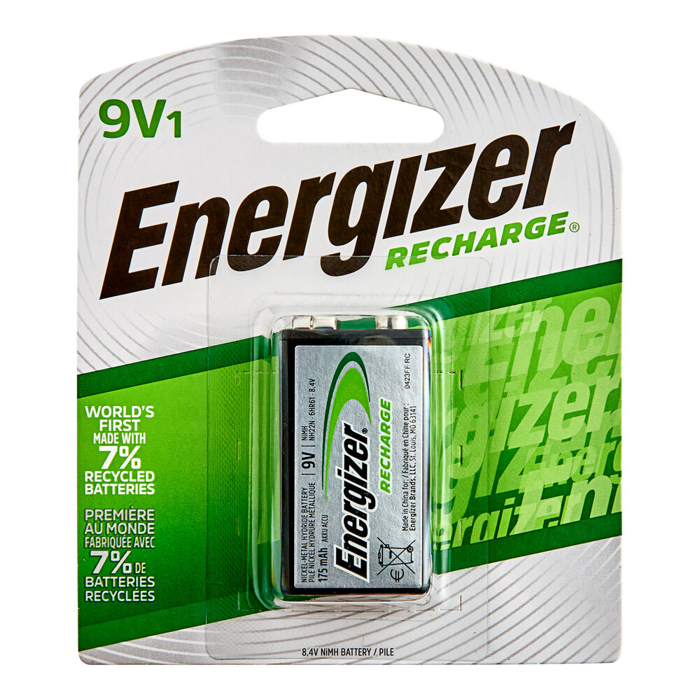 Energizer Recharge 9V NiMH Rechargeable Battery NH22NBP