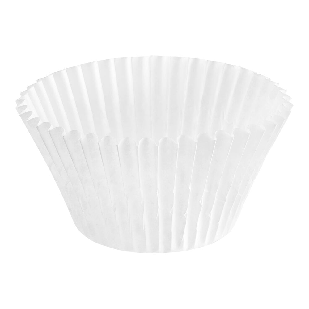 Baker's Lane 2 1/4" x 1 7/8" White Fluted Jumbo Baking Cup - 10,000/Case