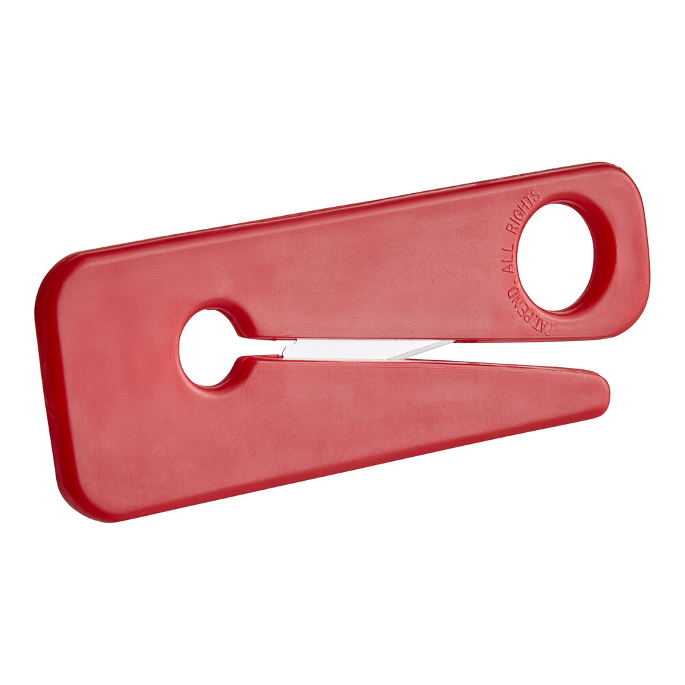 Tangibles Super Snippit 4 7/8" Red Plastic Bag Opener TL203B.SS-RED