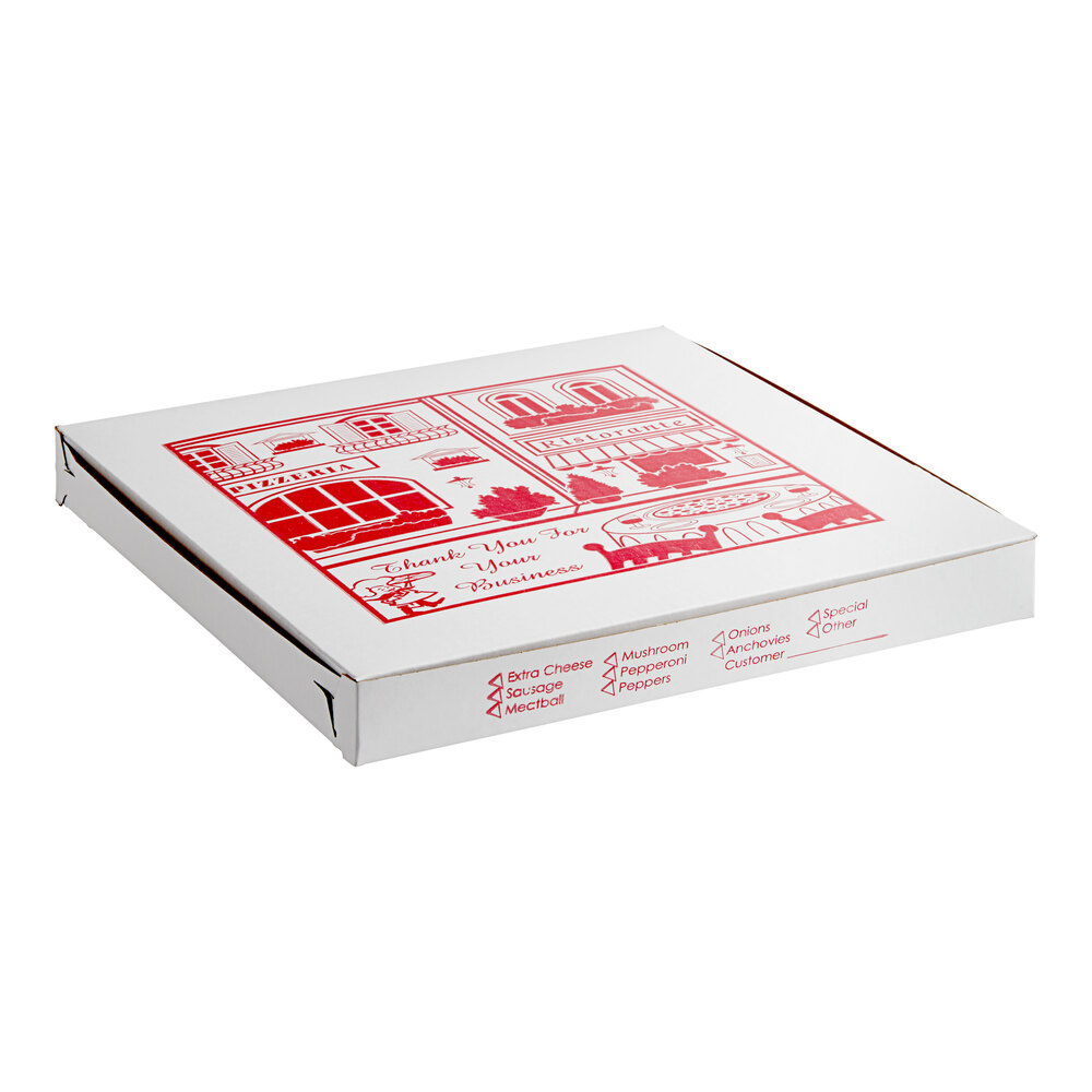 Choice 18" x 18" x 2" White Customizable Clay-Coated Pizza Box - 50/Bundle