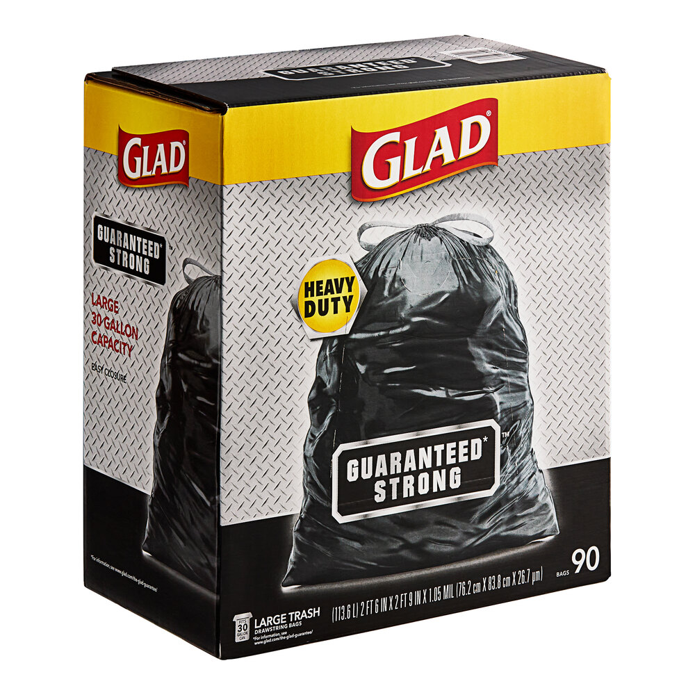Glad® CLO78952 30 Gallon 1.05 Mil 30" x 33" Low-Density Medium-Duty ...