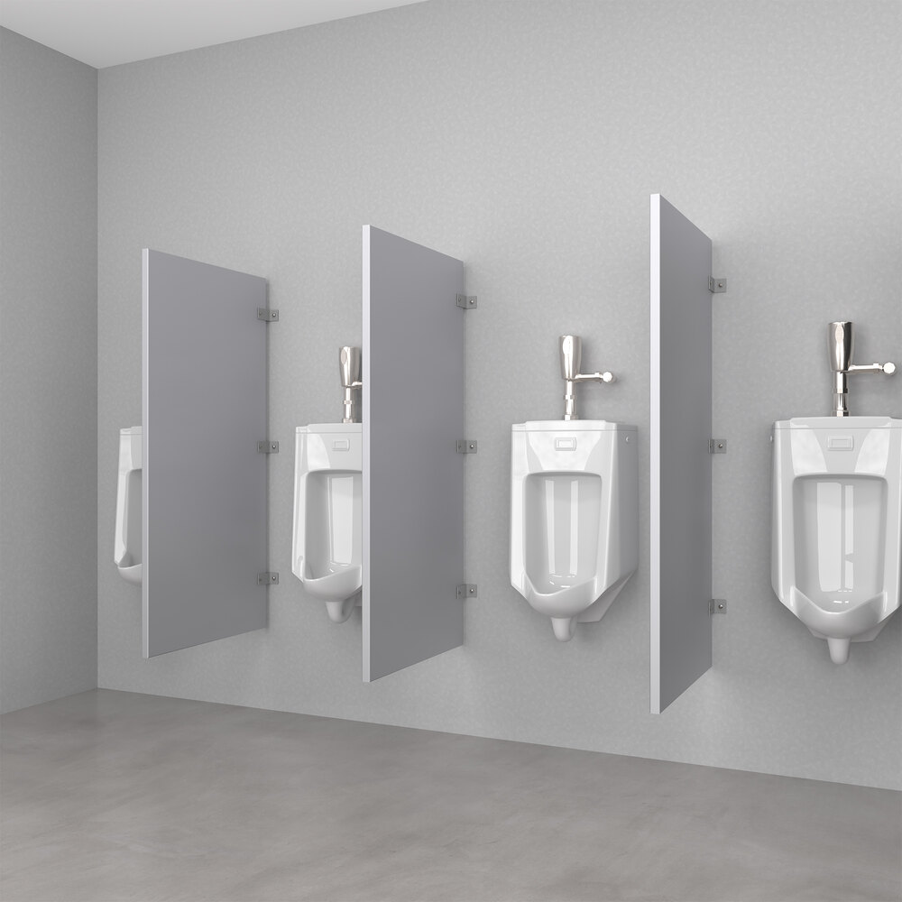 Hadrian Solutions X20118-239 18" x 48" Gray Solid Plastic HDPE Urinal ...