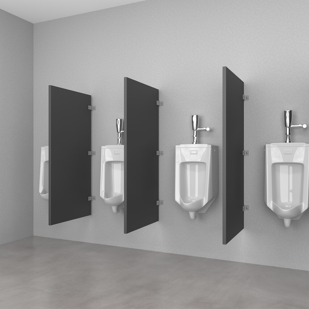 Hadrian Solutions 24" x 48" Slate Gray Solid Plastic HDPE Urinal Partition