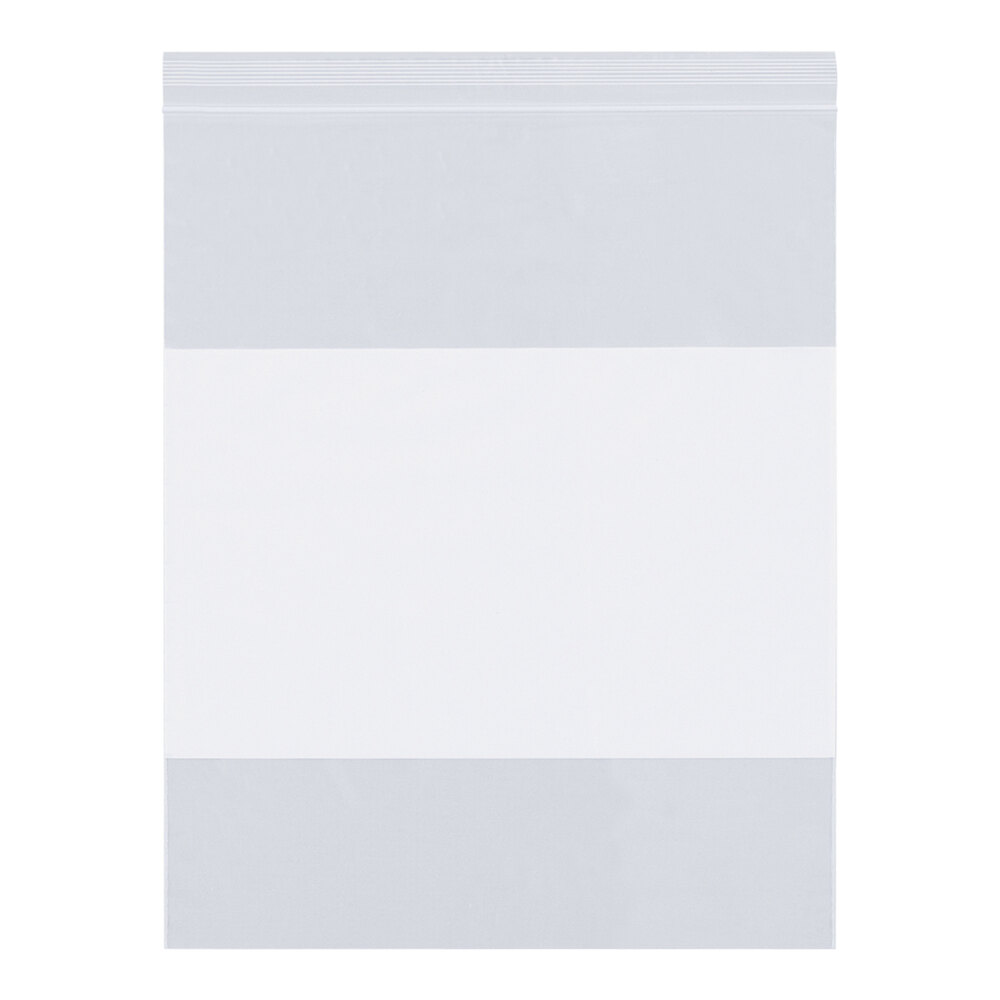 Lavex 2 1/2" x 3" 4 Mil Clear Reclosable White Block Polyethylene Bag ...