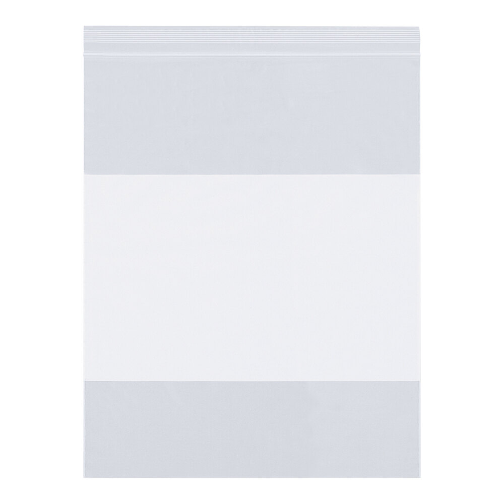 Lavex 10" x 15" 2 Mil Clear Reclosable White Block Polyethylene Bag ...