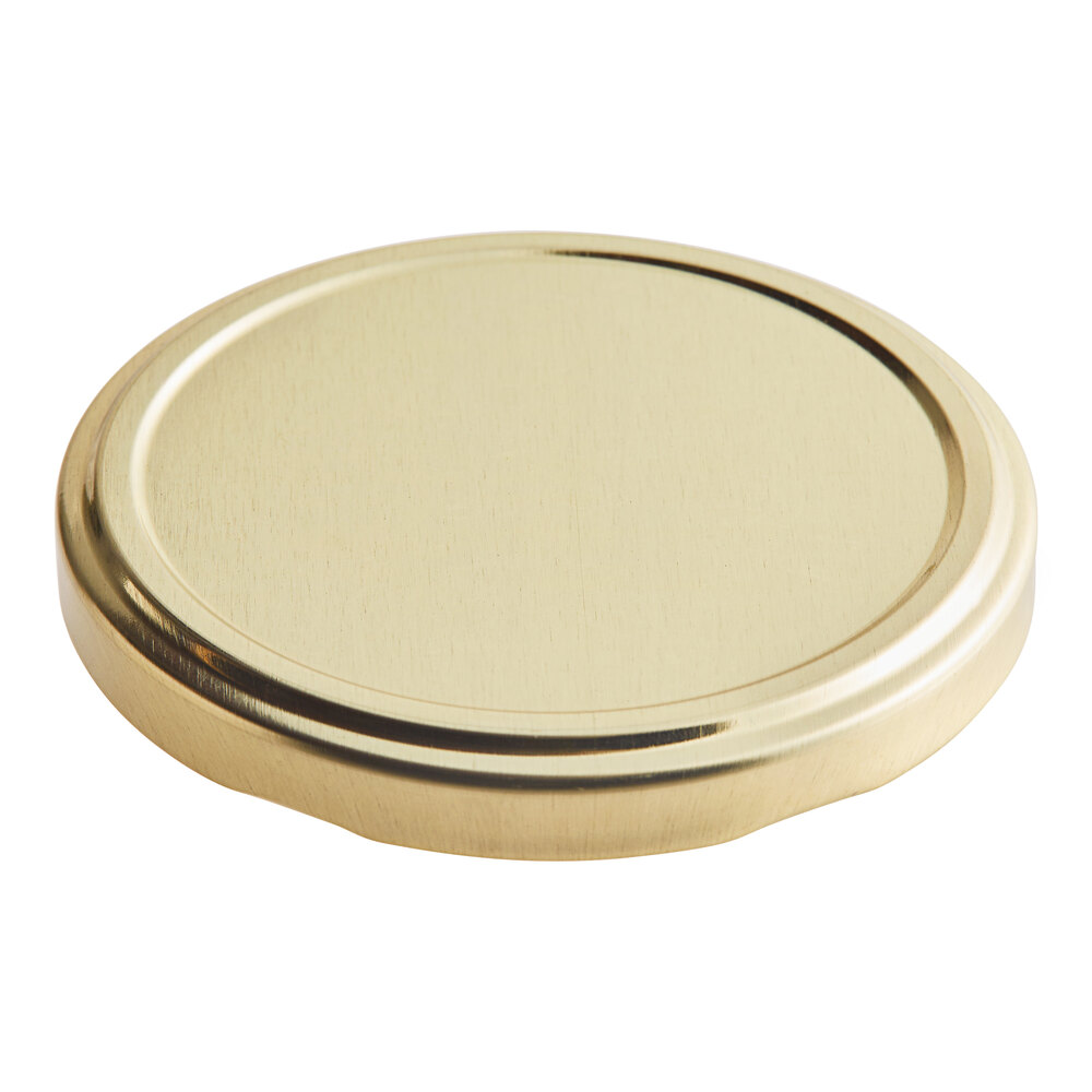 82 Lug Gold Metal Lid with Plastisol Liner - 100/Pack