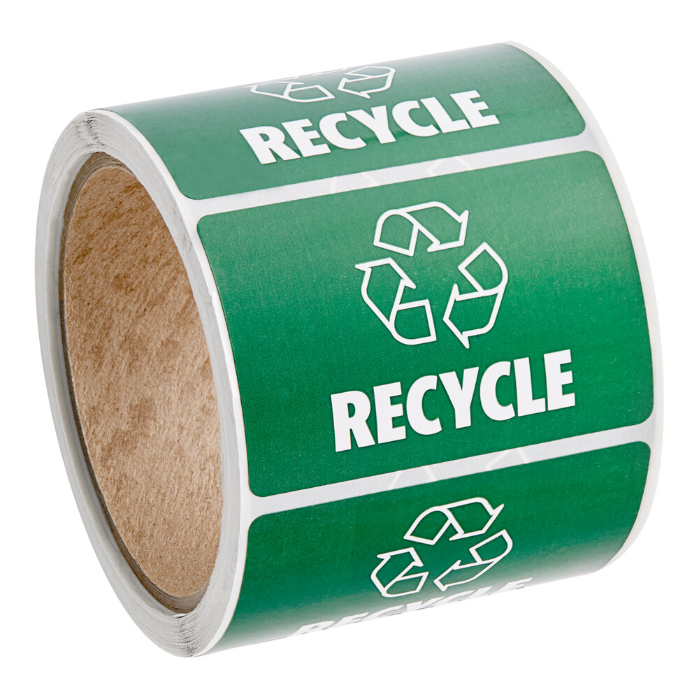 Lavex 2" x 3" Recycle Waste Stream Label - 250/Roll