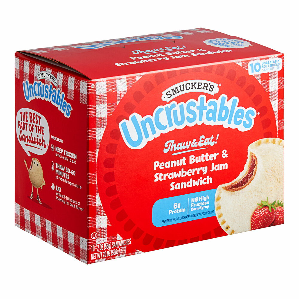 Smucker's Uncrustables Strawberry Jam and Peanut Butter Sandwich 2 oz ...