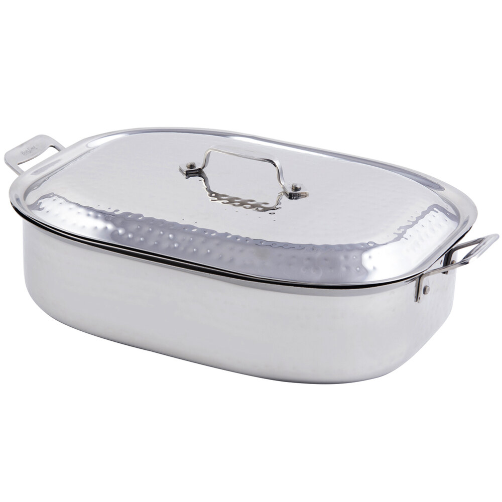 Bon Chef 60004HF Cucina 7 Qt. Hammered Finish Stainless Steel French ...