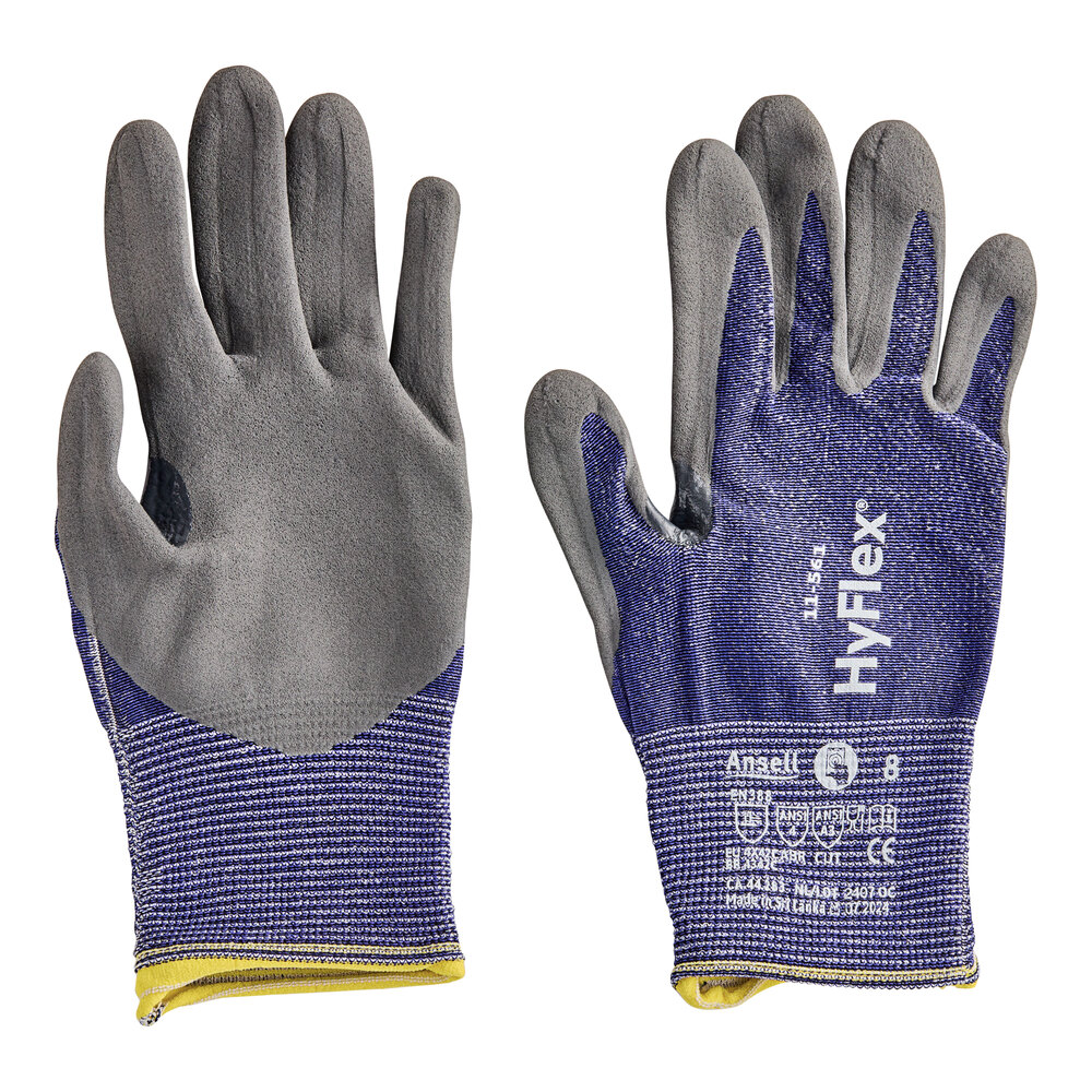 Ansell HyFlex® 11-561 Dark Blue Nylon, HPPE, Basalt, Spandex, and Polyester Knitted Gloves with ...