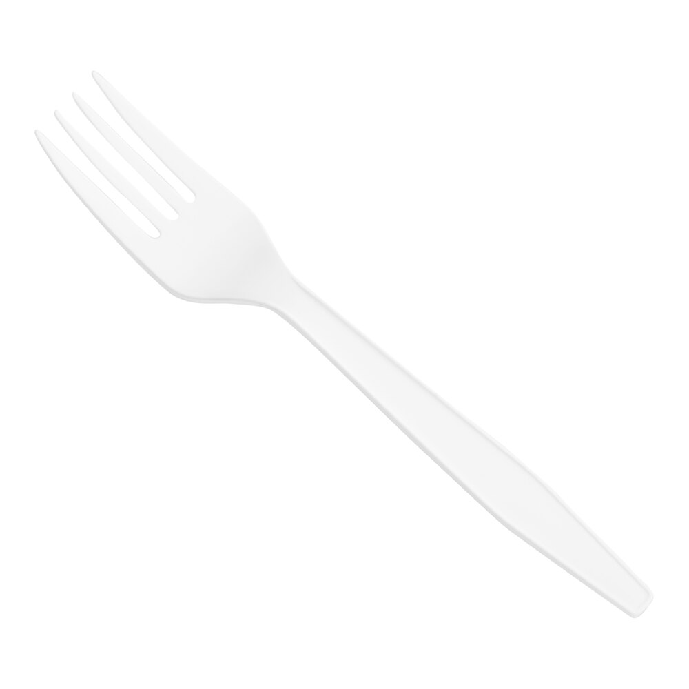 Choice White Heavy Weight Polypropylene Plastic Fork - 1,000/Case