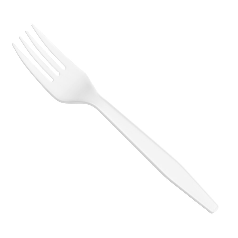 Choice White Heavy Weight Polypropylene Plastic Fork - 1,000/Case