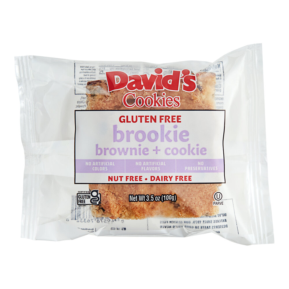 David's Cookies Gluten-Free Individually Wrapped Brookie 3.5 oz. - 48/Case