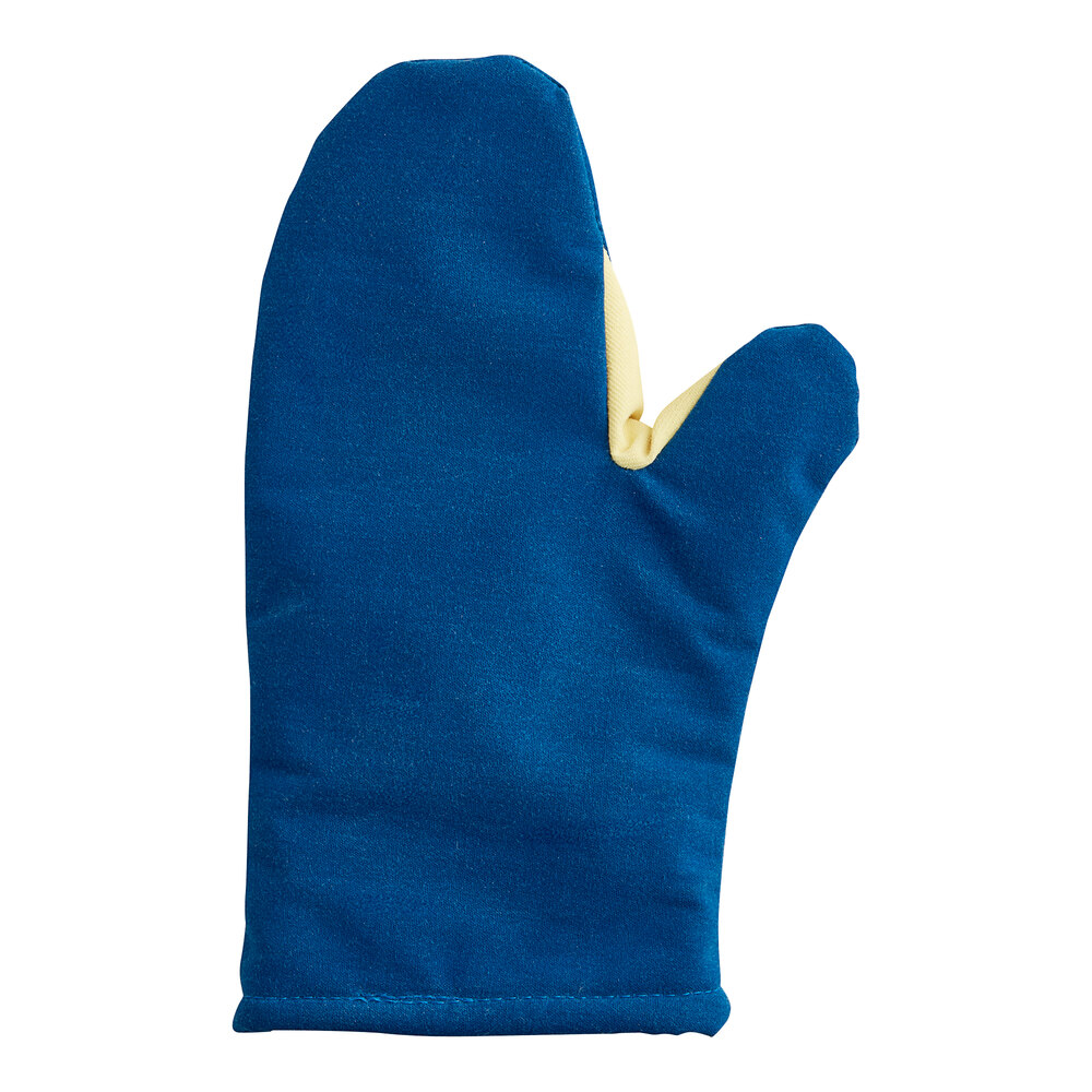 Tucker Safety Products BurnGuard 12" Blue Conventional-Style Oven Mitt with Sewn-In Liner 6120